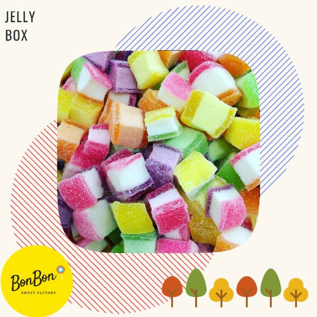 Jual Jelly Box Candy / Permen Jeli Kotak / Jely Kubus Kiloan 500 Gram ...