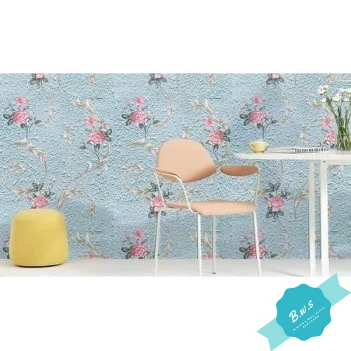 Jual Wallpaper Sticker Dinding Bunga kombinasi dasar hijau //10m x 45cm ...