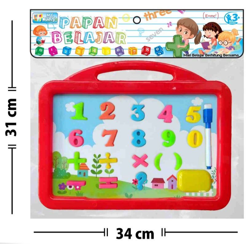 Jual MB 02 MAINAN ANAK EDUKASI PAPAN TULIS PLUS ANGKA MAGNET / MAINAN ...