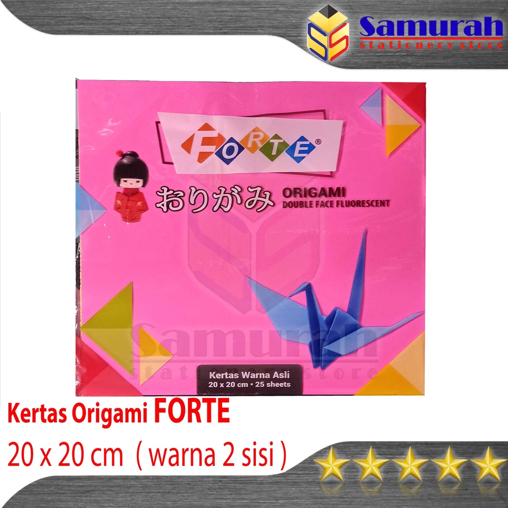 Jual Kertas Origami Besar Forte isi 25 Lembar / 1 Pak Kertas Lipat TK ...