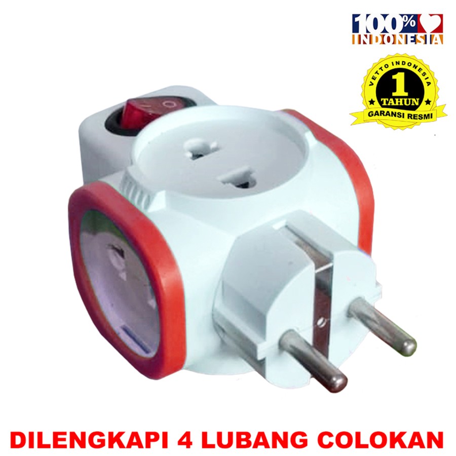 Jual Steker T Multi 4 Lubang Switch | Shopee Indonesia
