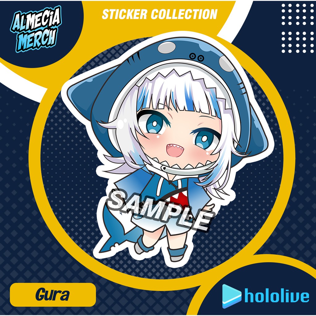 Jual Sticker Hololive EN Gawr Gura / Stiker Vtuber Gura / Sticker HP ...
