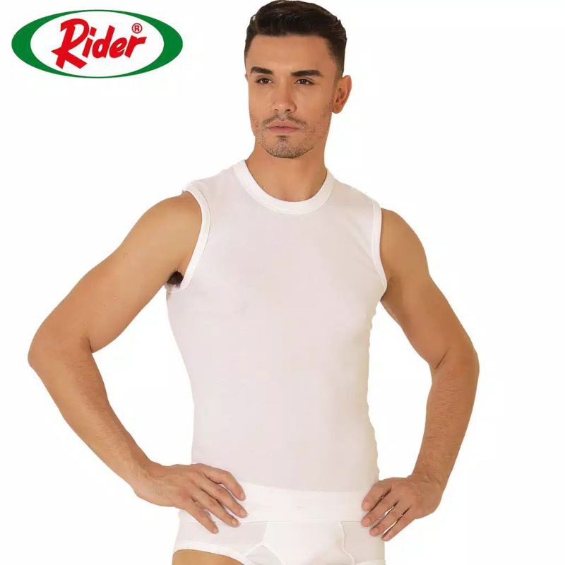 Jual Singlet Rider Sport R227 B Sleeveless Crew Neck Putih | Shopee ...