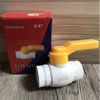 Jual Ball Valve 3/4" PVC / Stop Kran gagang PVC Sanshan | Shopee Indonesia