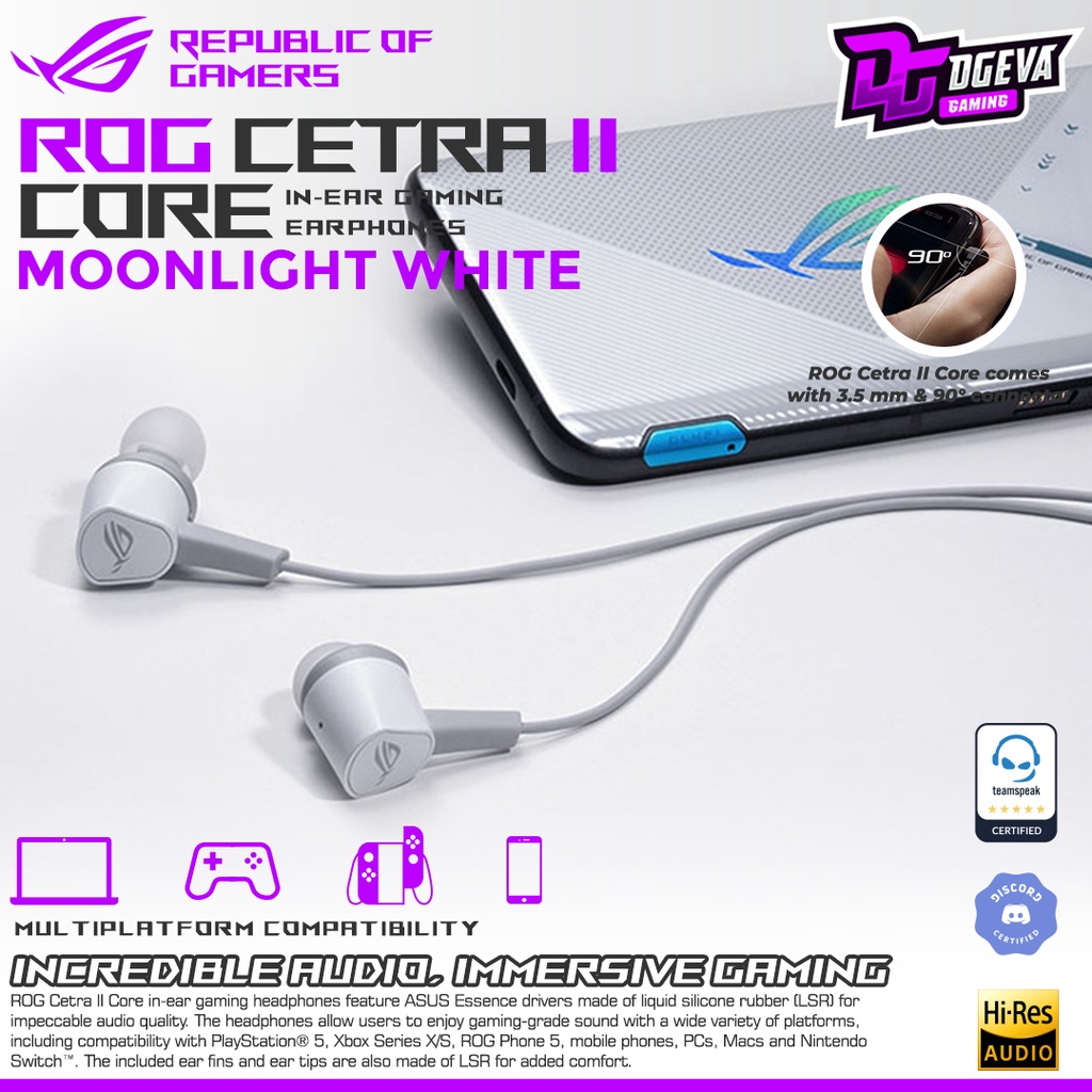 Jual ASUS ROG Cetra II Core / Cetra 2 Core Moonlight White in-ear ...
