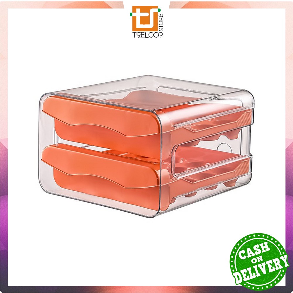 Jual OFM-C410 Tempat Telur 2 Tingkat Egg Storage Box Organizer / Rak ...