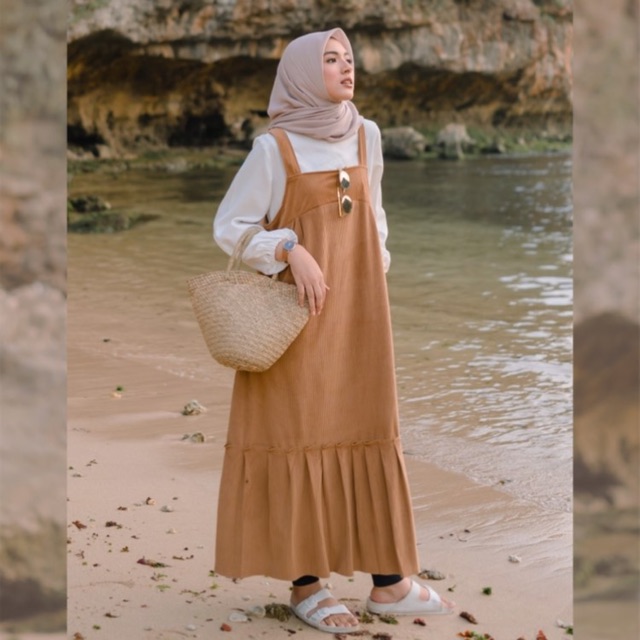 Jual Alana Overall Brown | Lozy Hijab | Shopee Indonesia