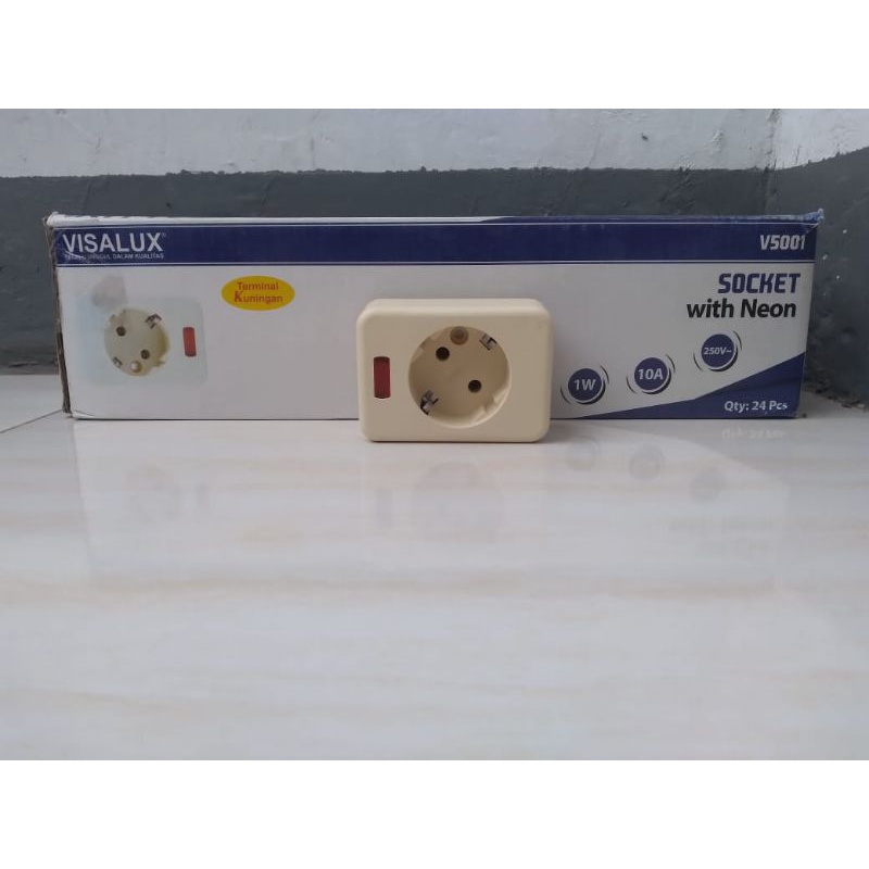 Jual stop kontak terminal colokan 1 lubang visalux | Shopee Indonesia