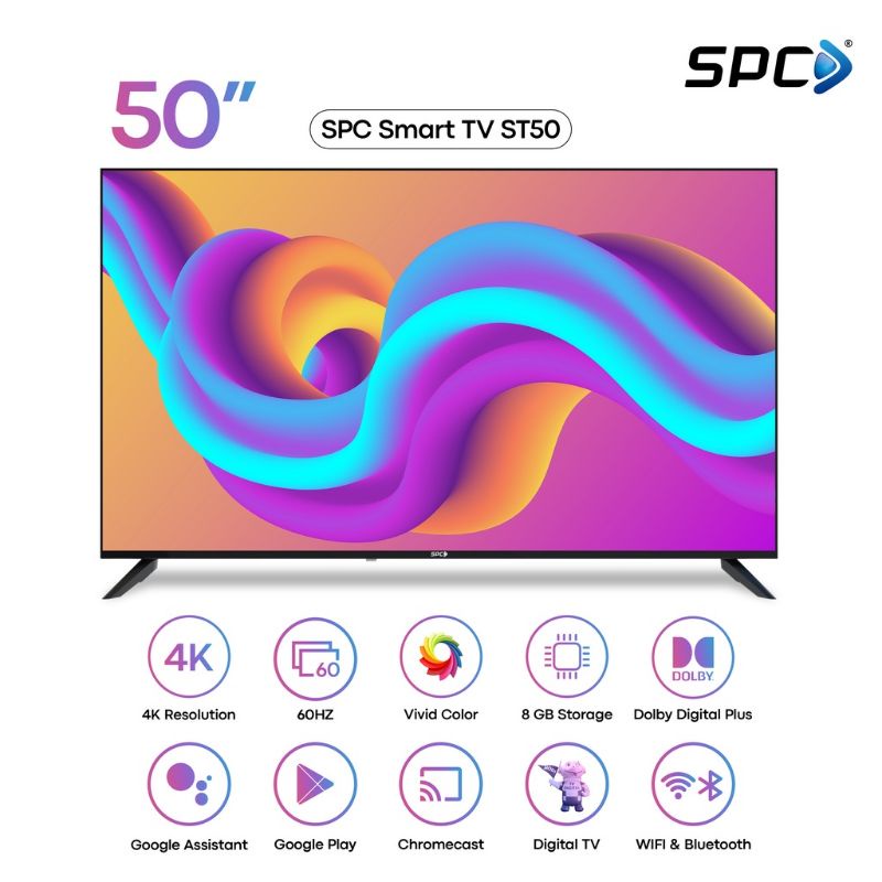 Jual Smart TV LED 50 inch SPC ST50 43 inch ST43 4K Android 9.0 Ultra ...
