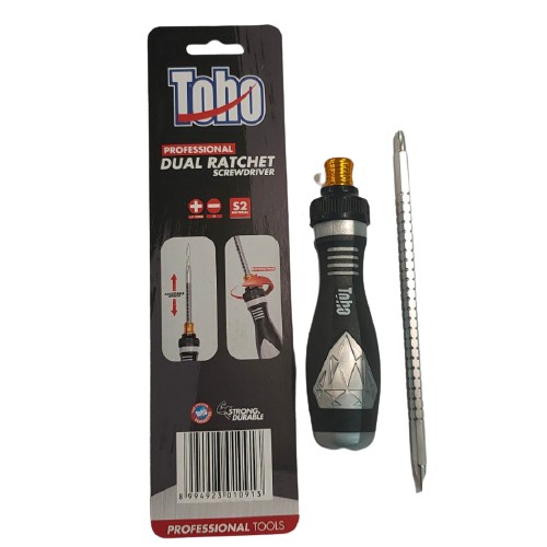 Jual OBENG BOLAK BALIK TOHO DUAL RATCHET SCREWDRIVER 6" | Shopee Indonesia