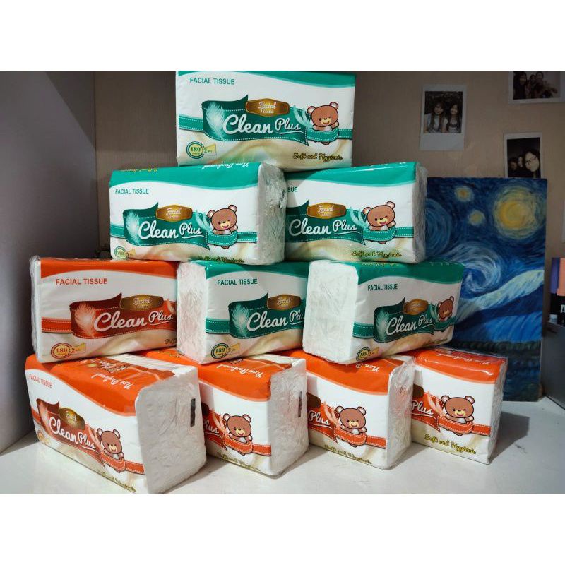 Jual Tisu Clean Plus 180 sheets (3 pac tisu) | Shopee Indonesia