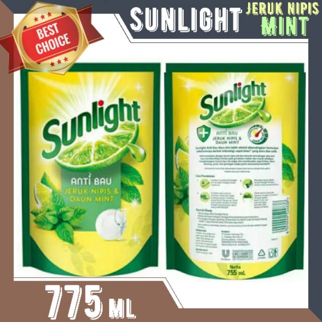 Jual Sunlight 755ml Sabun cuci piring Sunlight Jeruk nipis & Daun mint 755 ml | Shopee Indonesia