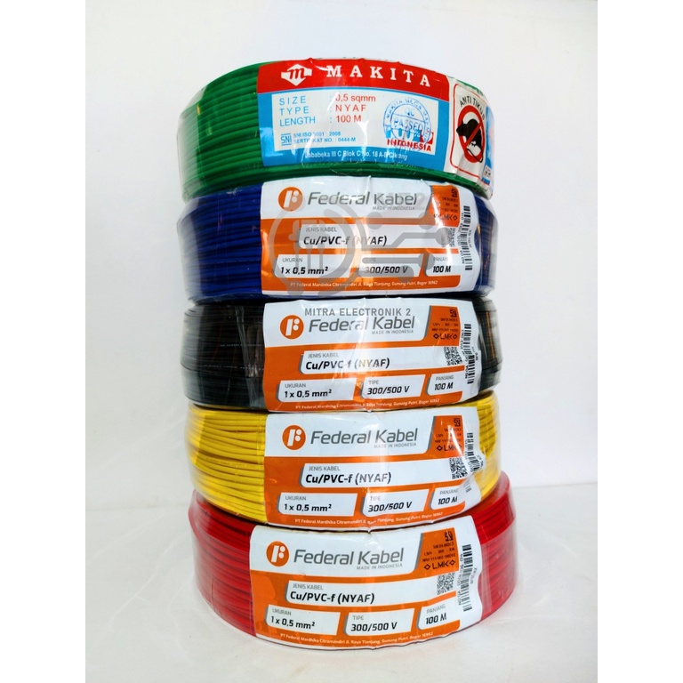 Jual Makita Federal Kabel Serabut Awg Tembaga ukuran 1x0,5mm | Shopee Indonesia
