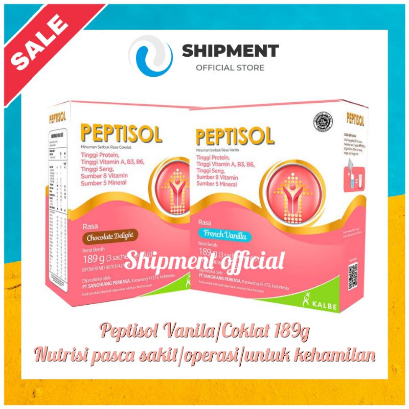 Jual SHIPMENT - PEPTISOL NUTRISI PEMULIHAN PROTEIN TINGGI COKLAT ...