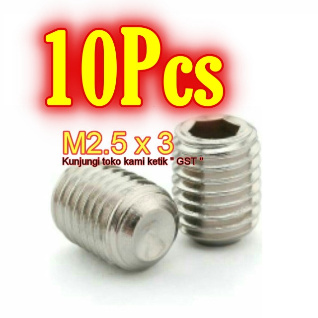 Jual 10pcs Baut tanam L M2.5 x 3 stainless tsunami Velocity antman ...