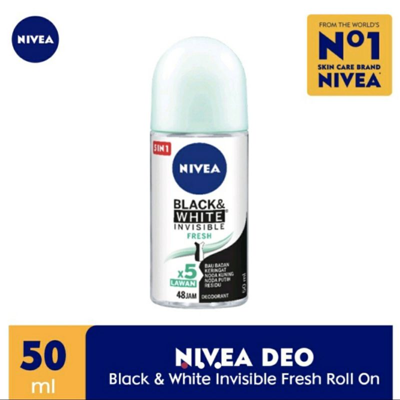Jual Nivea Deodorant black&white invisible fresh 50 ml | Shopee Indonesia