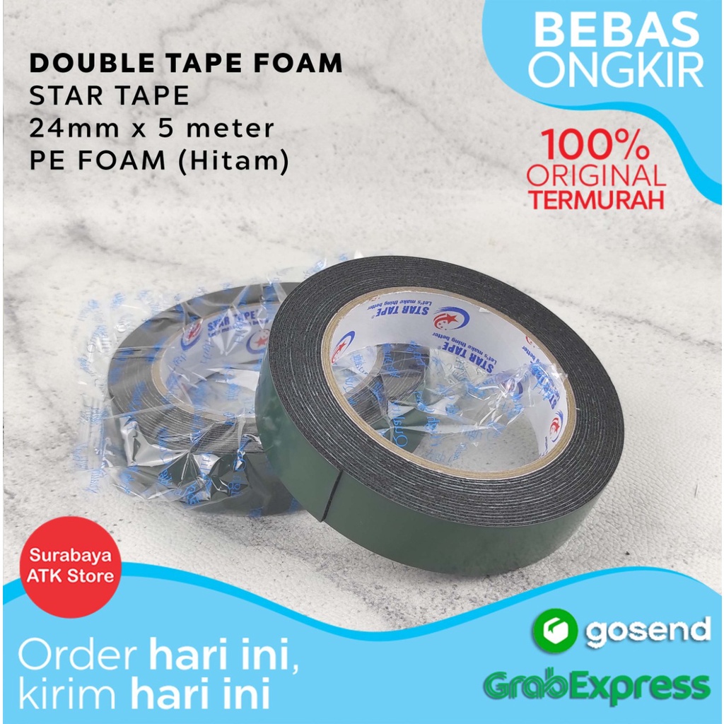 Jual Double Tape Foam 24mm x 5meter PE Foam Hijau 1inc Double Side Busa ...
