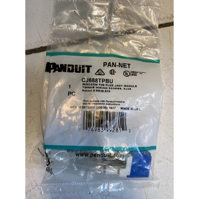 Jual Produk Unggulan Modular Panduit Tx6 Cj688Tpbu / Modul Panduit Cat6 ...