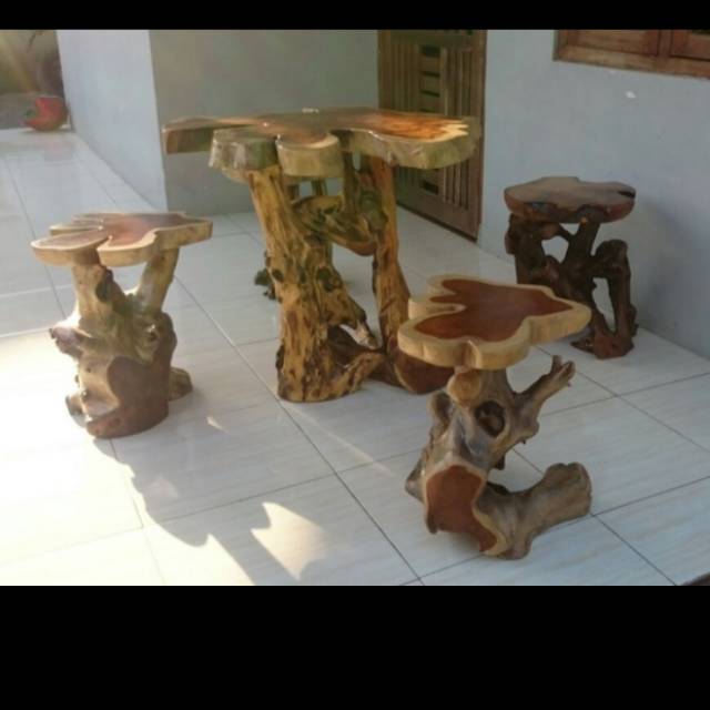 Jual Meja kursi akar kayu jati | Shopee Indonesia