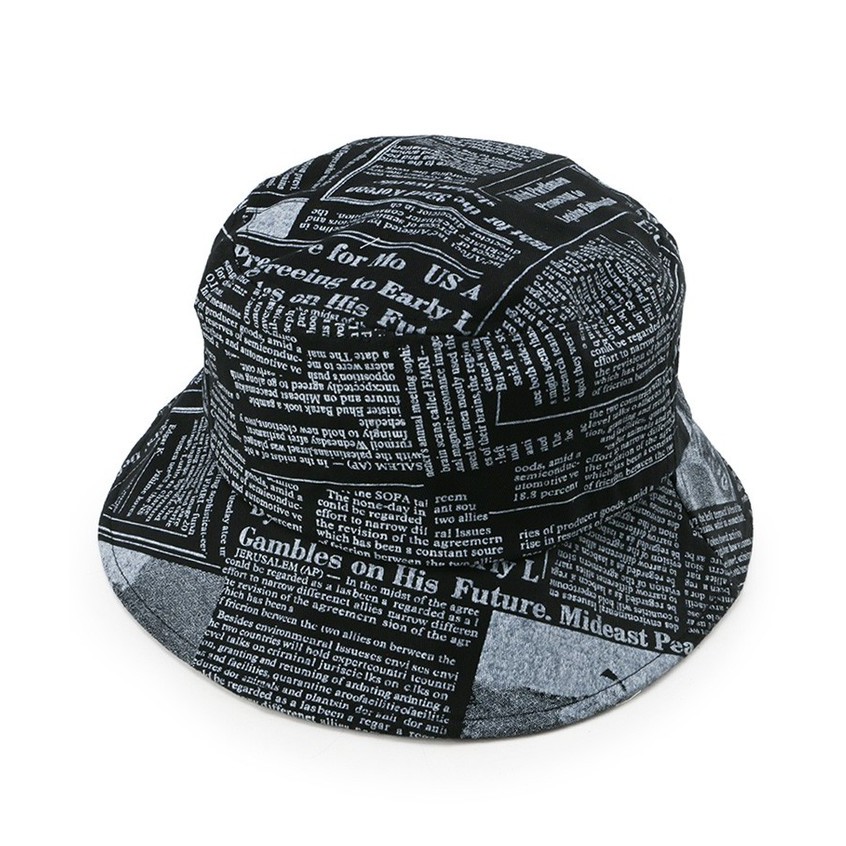 Jual Urban State - Newspaper Bucket Hat - Black | Shopee Indonesia