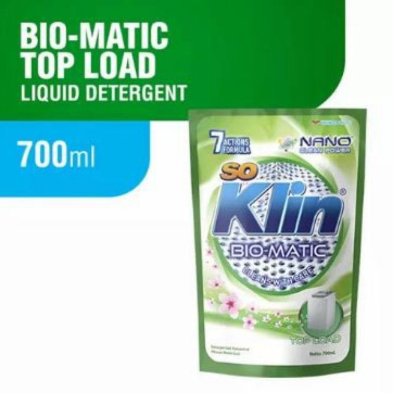 Jual SO KLIN - Bio Matic - Liquid Softener Detergen Top Load 700 ml ...