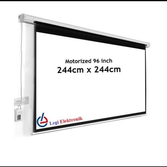 Jual Screen Projector Motorized 96" - Layar Proyektor Remot 96" New ...