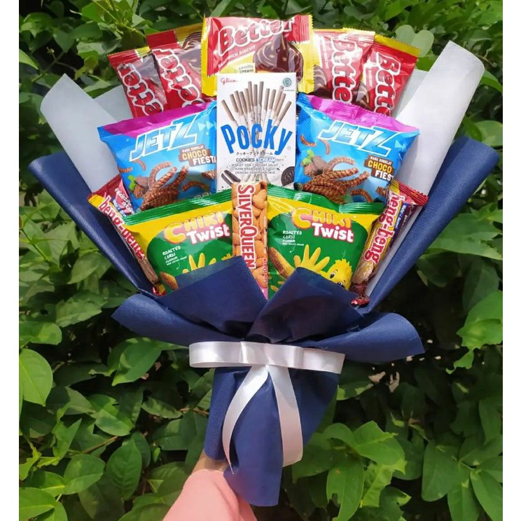 Jual (S) Buket PREMIUM Pocky cookies and cream Silverqueen/paket ...