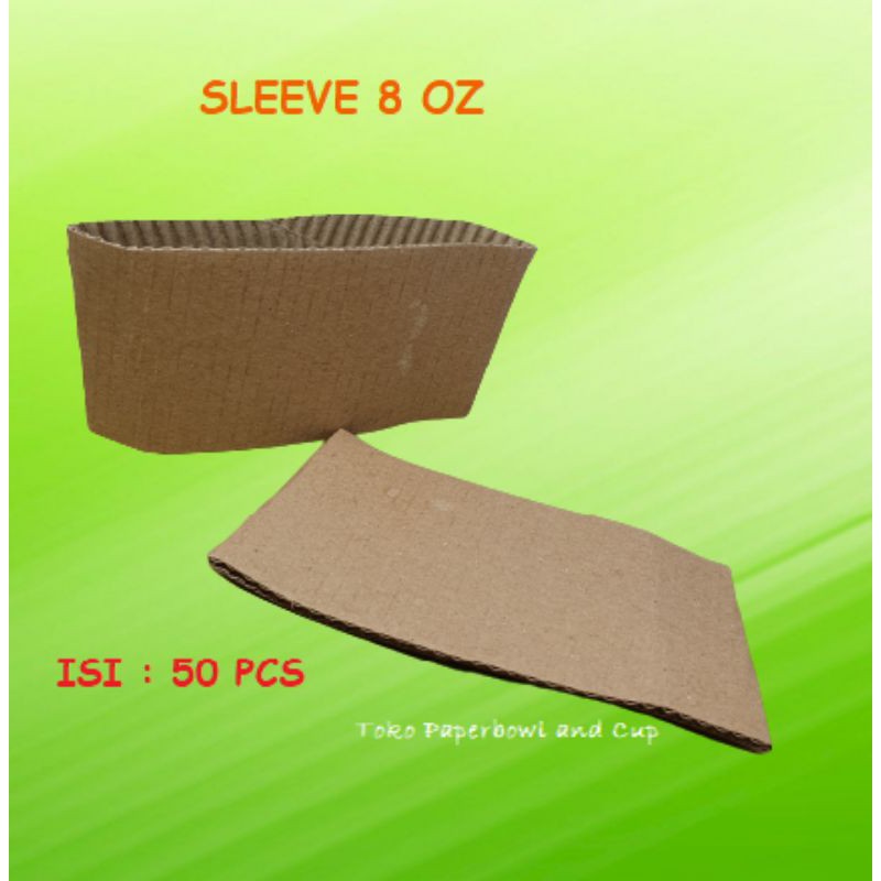 Jual Sleeve Jaket Pelindung Paper Hot Cup 8 oz 240 ml gelas kertas isi 50 pcs | Shopee Indonesia