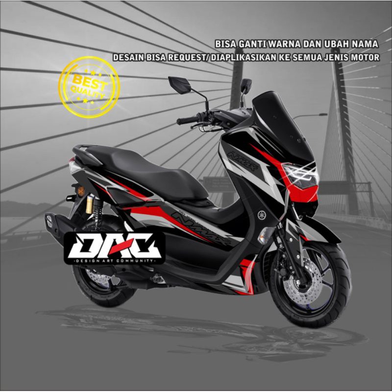 Jual Sticker Decal full body tamaha nmax hitam abu merah grafis simple ...