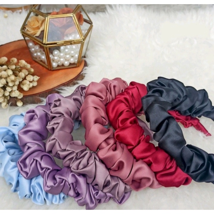 Jual BANDO KOREA - bando scrunchie headband ruffle kerut accessories ...