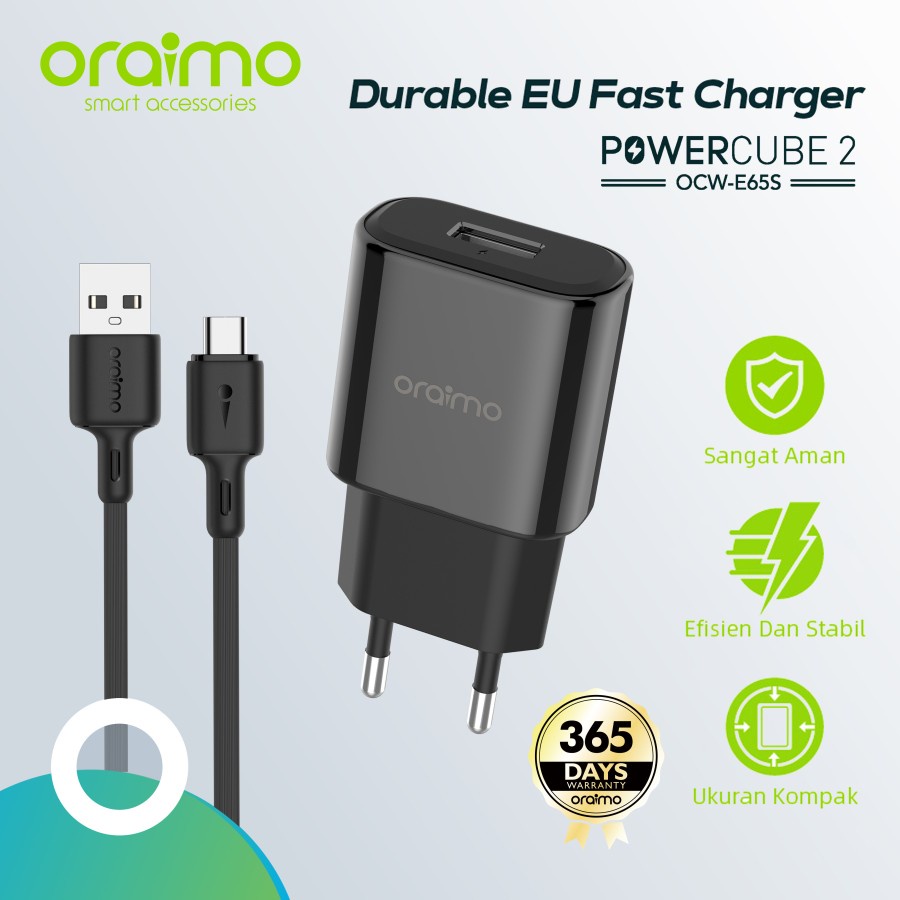 Jual ORAIMO OCW-E65S Fast Charger 2A With Micro Usb Cable ORIGINAL ...