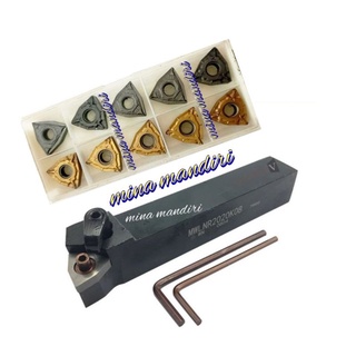 Jual holder bubut luar pahat bubut luar MWLNR 2020H08 set insert WNMG08 cermet 10pcs | Shopee ...