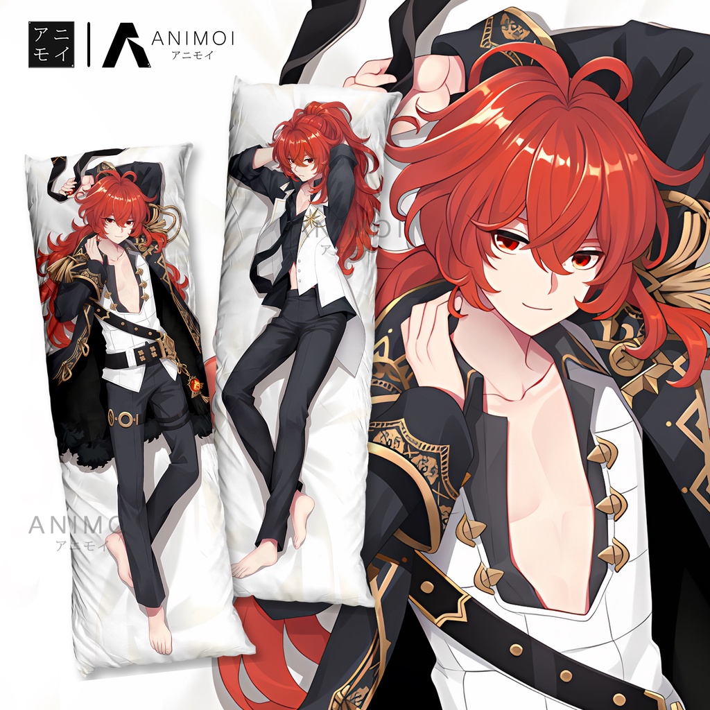 Jual Sarung Bantal Dakimakura Anime Game || Genshin Impact | Diluc ...