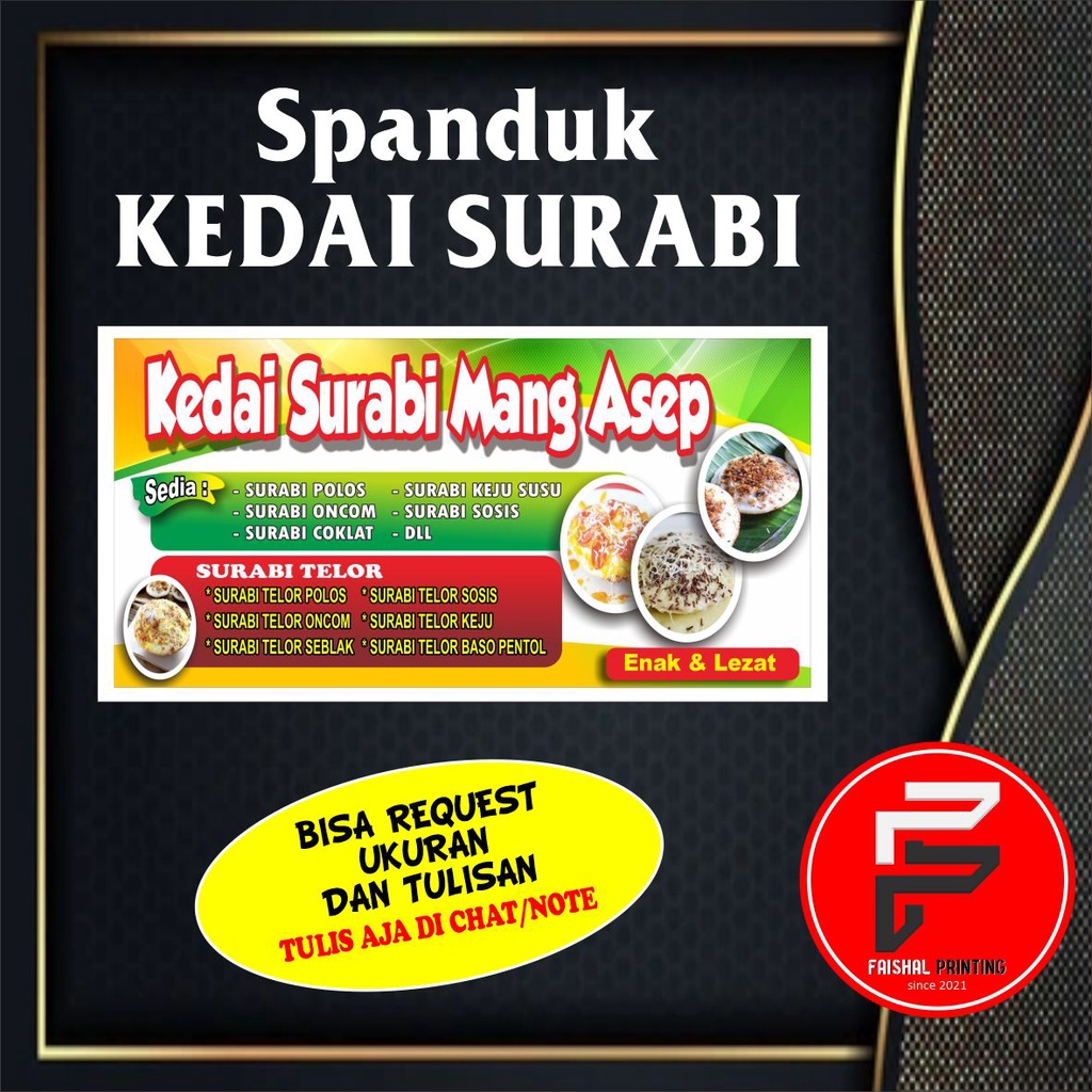 Jual Spanduk Kedai Surabi / Banner Warung Serabi / Spanduk Warung ...