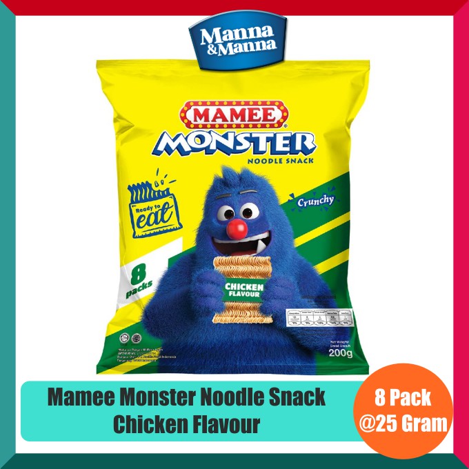 Jual Mamee Monster Noodle Snack Chicken Flavour - 8 Packs x 25 Gram ...