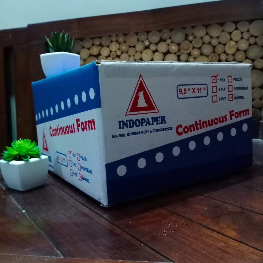 Jual Continuous form 1 ply wartel merk Indopaper 9.5 x 11 : 4 / CF 1 ...
