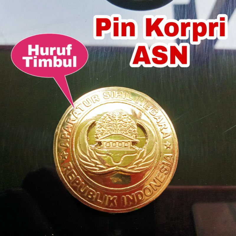 Jual Pin Lencana Korpri ASN - APAPATUR SIPIL NEGARA - KORPRI BULAT ...