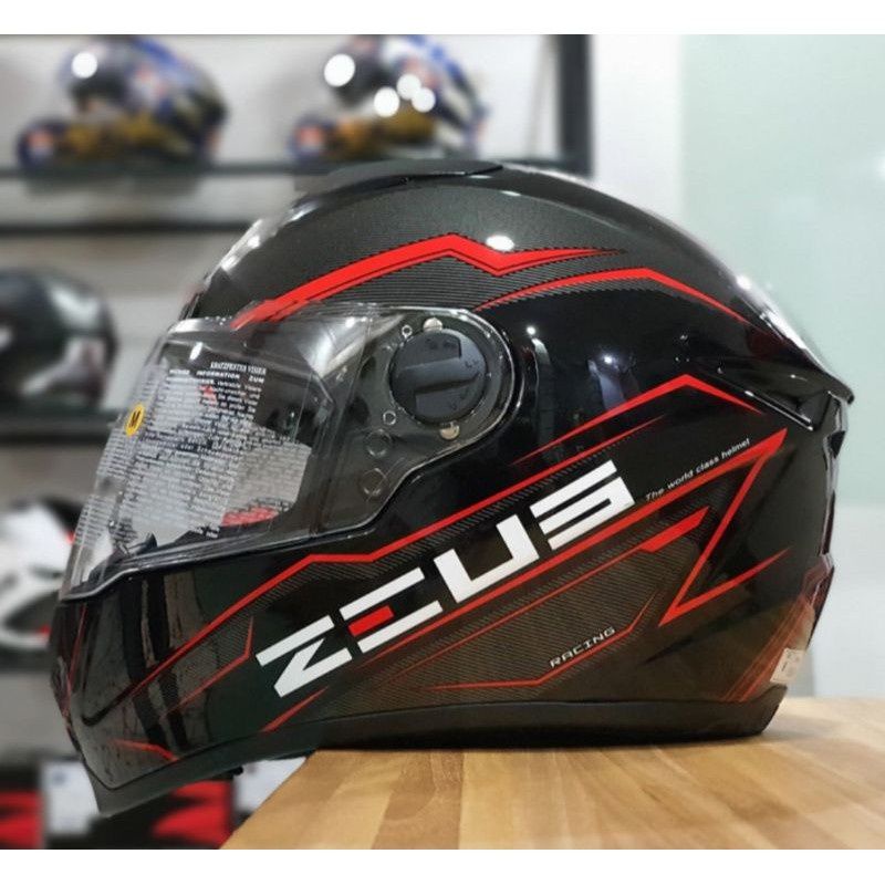 Jual HELM ZEUS FULL FACE BLACK AL5 BLUE - FREE SMOKE VISOR ZEUS ...