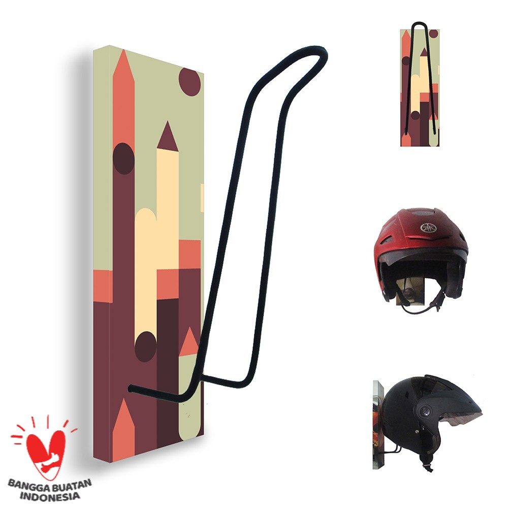 Jual GANTUNGAN HELM - TEMPAT HELM - RAK HELM MOTOR - ABSTRACT GEOMETRIC ...