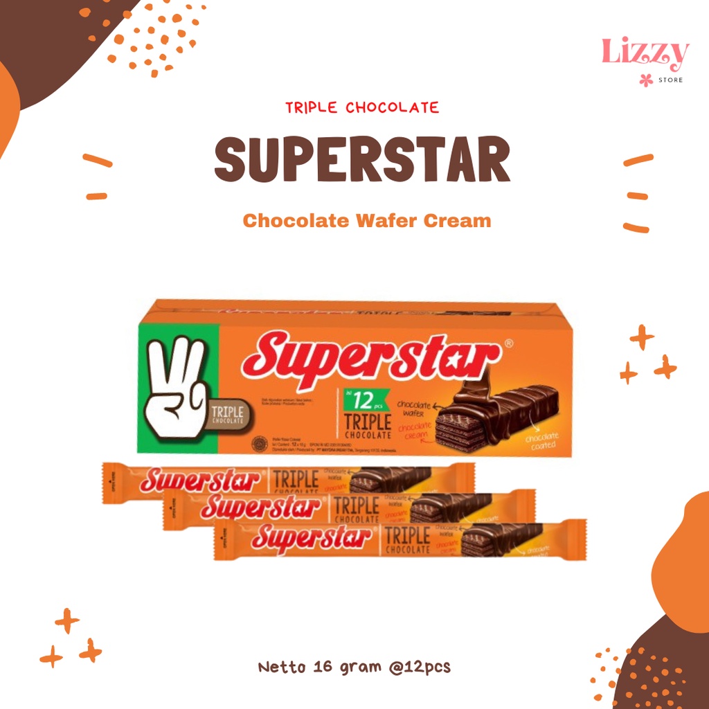 Jual Superstar wafer Triple Chocolate Cream Snack Box isi @21 | Shopee ...
