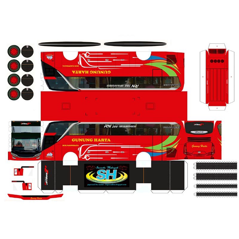 Jual papercraft pola bus bebas pilih nama bus | Shopee Indonesia