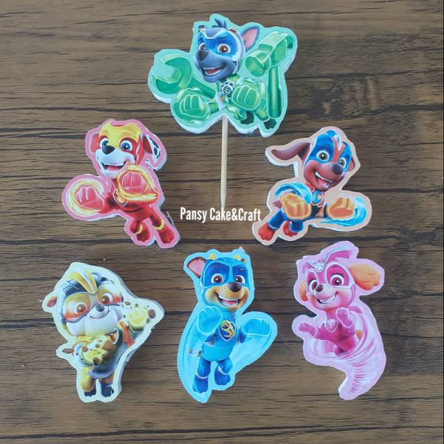 Jual Cupcake topper Paw Patrol Mighty Pup | Shopee Indonesia