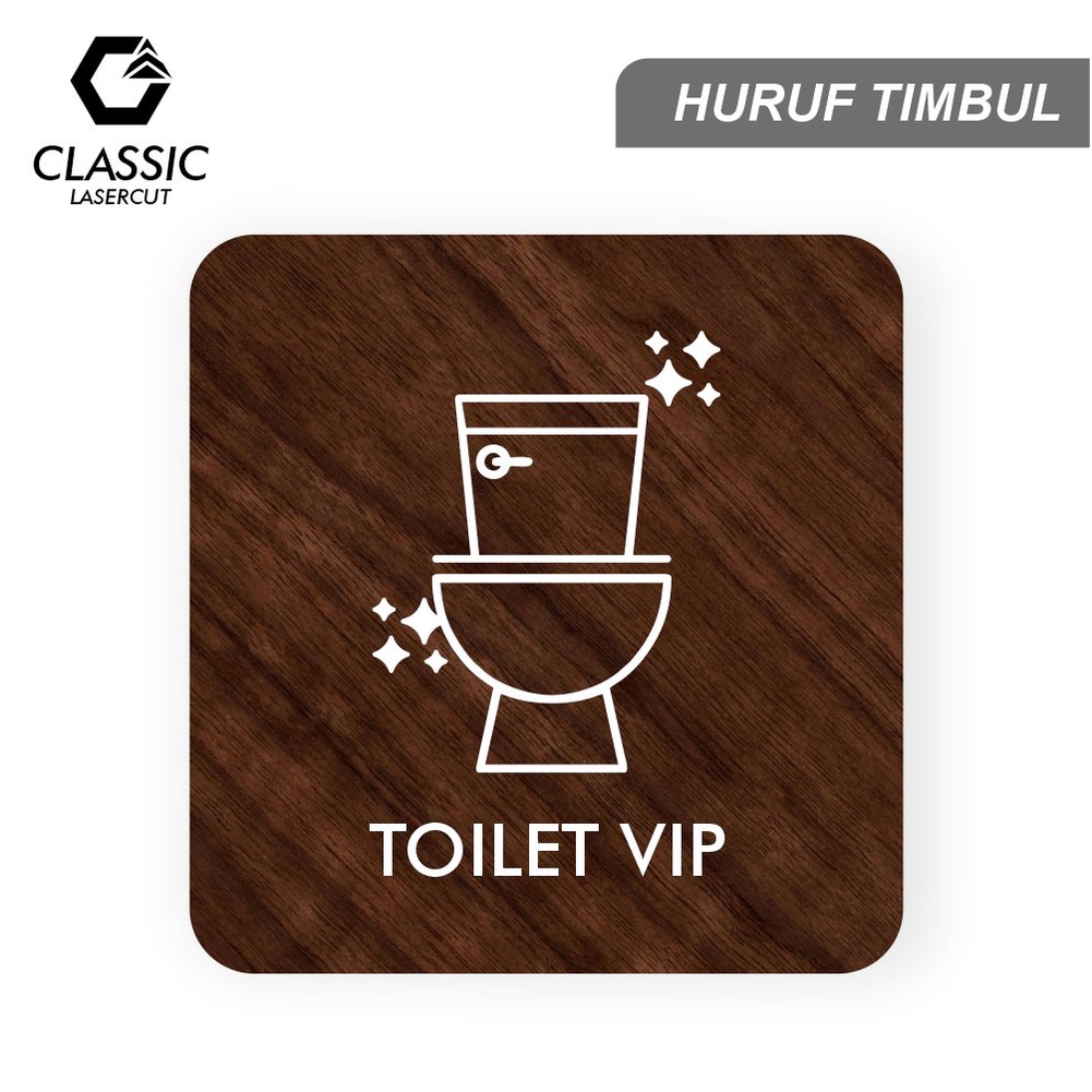 Jual Sign Toilet VIP Huruf Timbul Akrilik / Sign Board Kayu / Signage ...