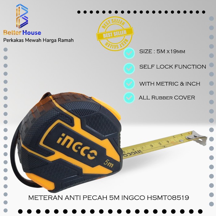 Jual Meteran Ukur Besi 5m Meter Steel Measuring Tape (5 m) INGCO HSMT08519 YOG | Shopee Indonesia