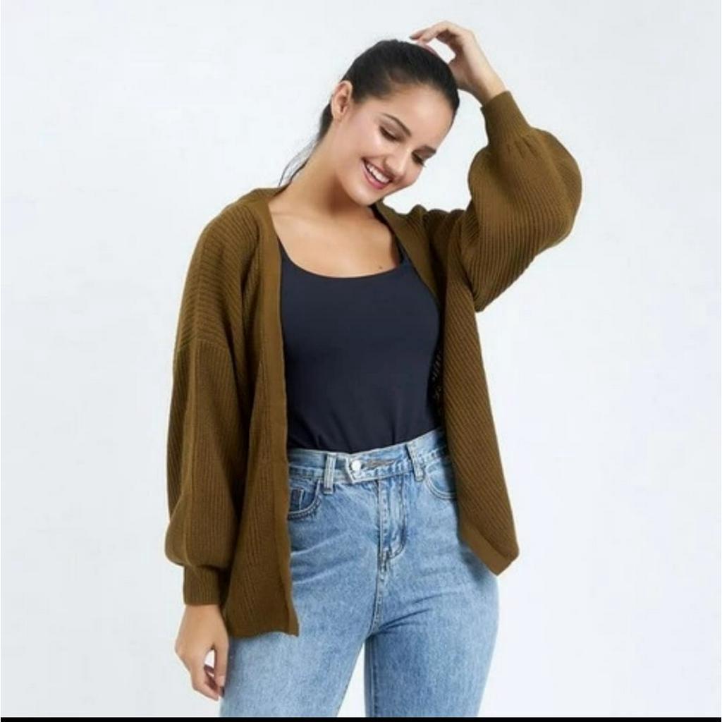 Jual CARDIGAN PREMIUM SOFT KNIT RAJUT OUTWEAR WANITA TANGAN BALON- KARDIGAN WANITA REMAJA DEWASA ...