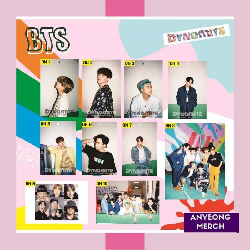 Jual PRE ORDER Poster BTS DYNAMITE JUNGKOOK V Jimin RM Suga J-HOPE ...