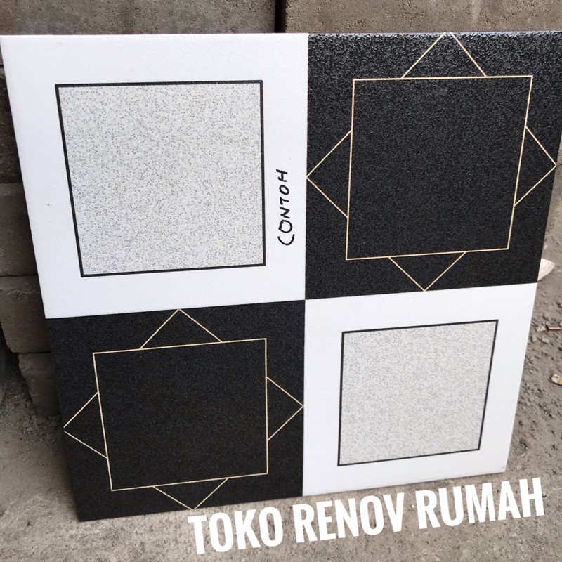 Jual keramik lantai 40x40 hitam motif/keramik dekoratif/keramik teras ...