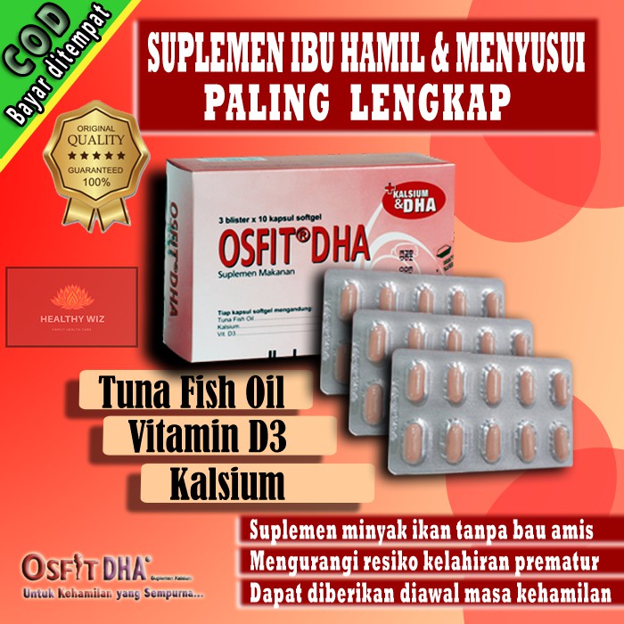 Jual Suplemen Ibu Osfit DHA Wanita Hamil Menyusui Vitamin Omega Kalsium ...