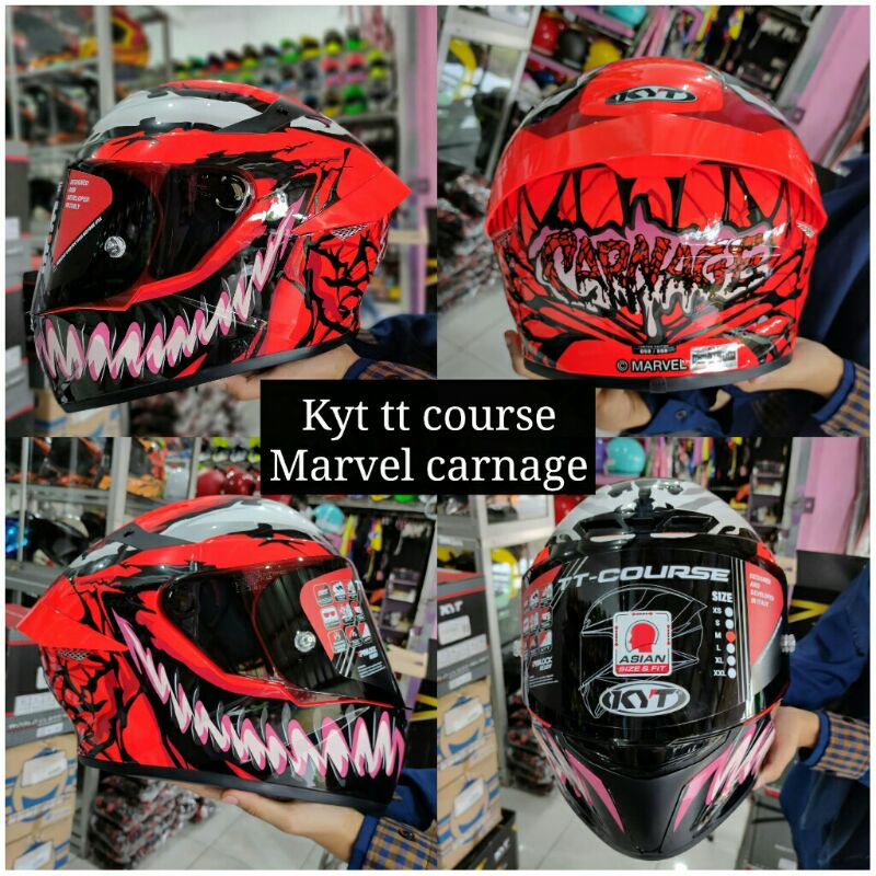 Jual KYT TT COURSE CARNAGE MARVEL VENOM LIMITED EDITION | Shopee Indonesia
