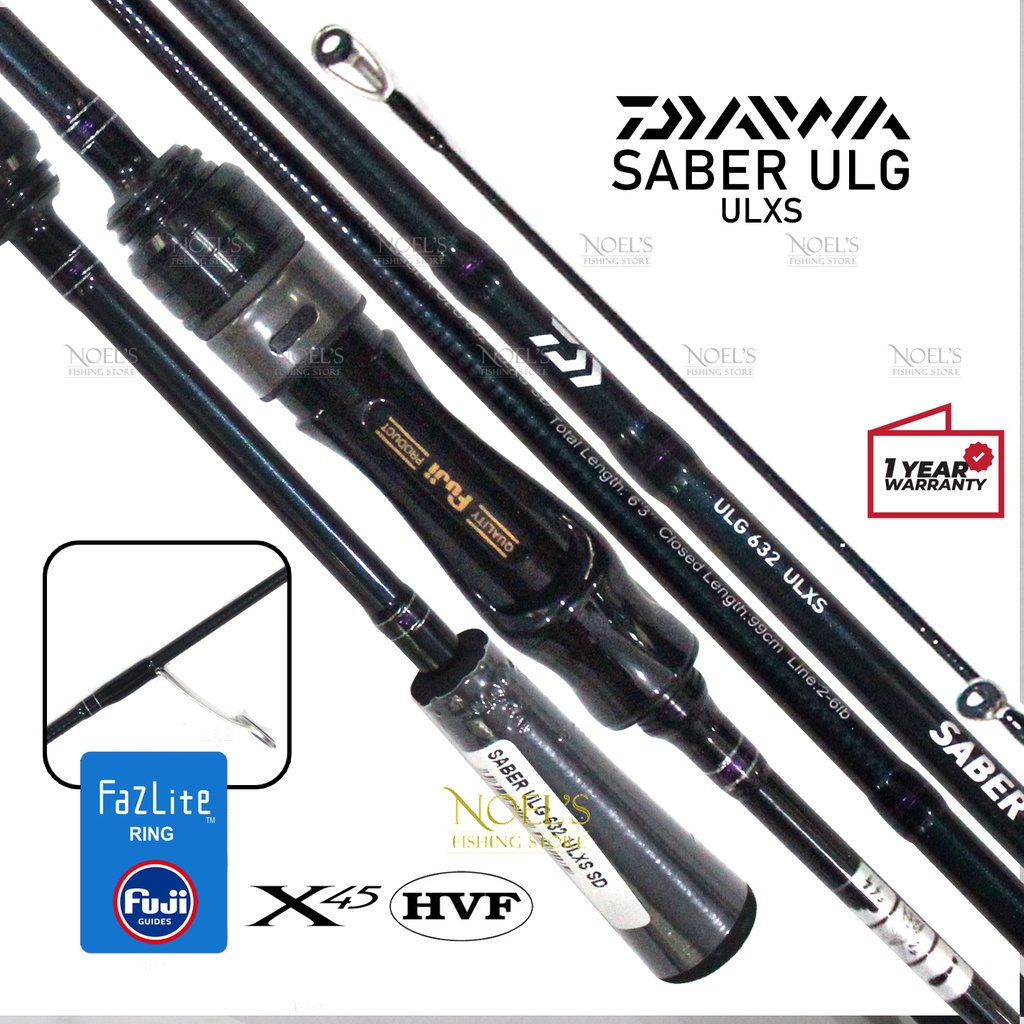 Jual Joran UL DAIWA SABER ULG | Fuji Fazlite + Seat | Casting Ultra Light | Resmi | Shopee Indonesia